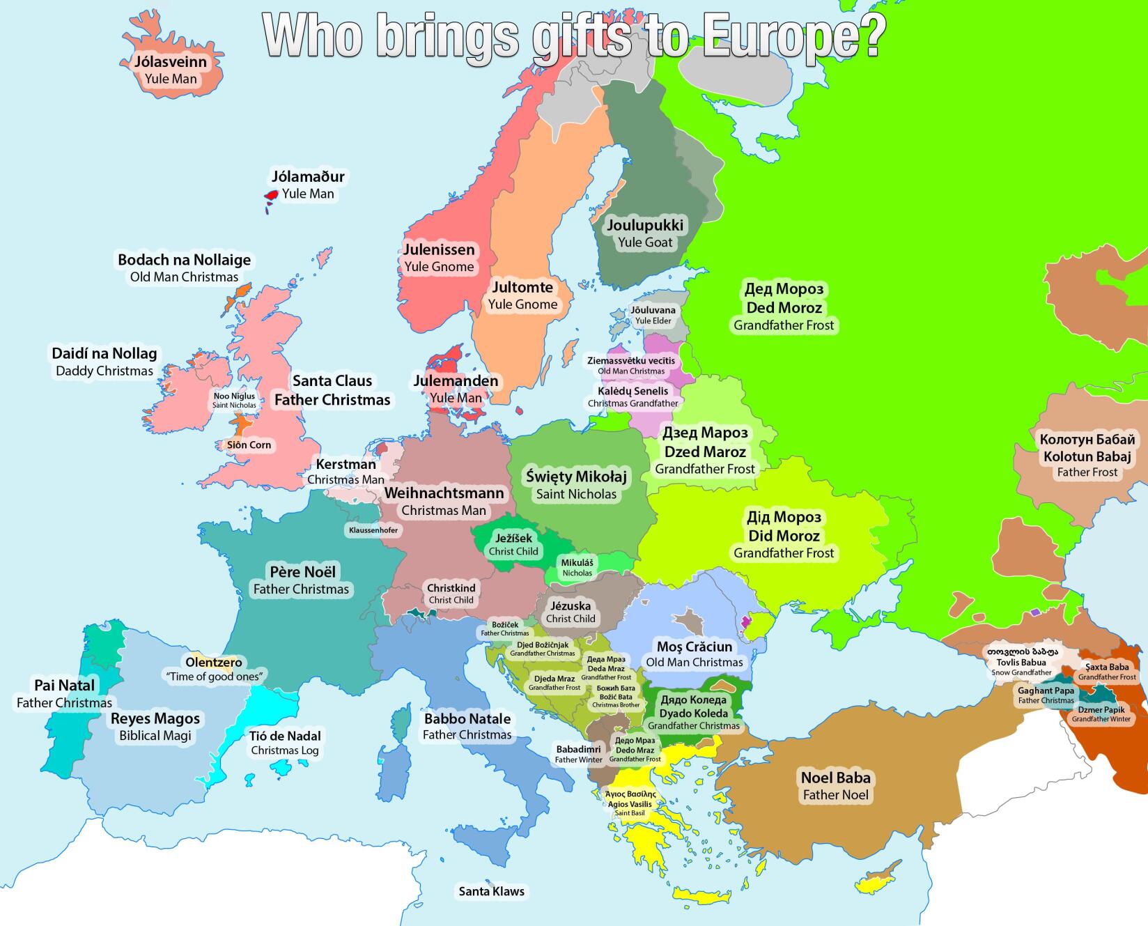 Santa Claus and his Names in Other Countries